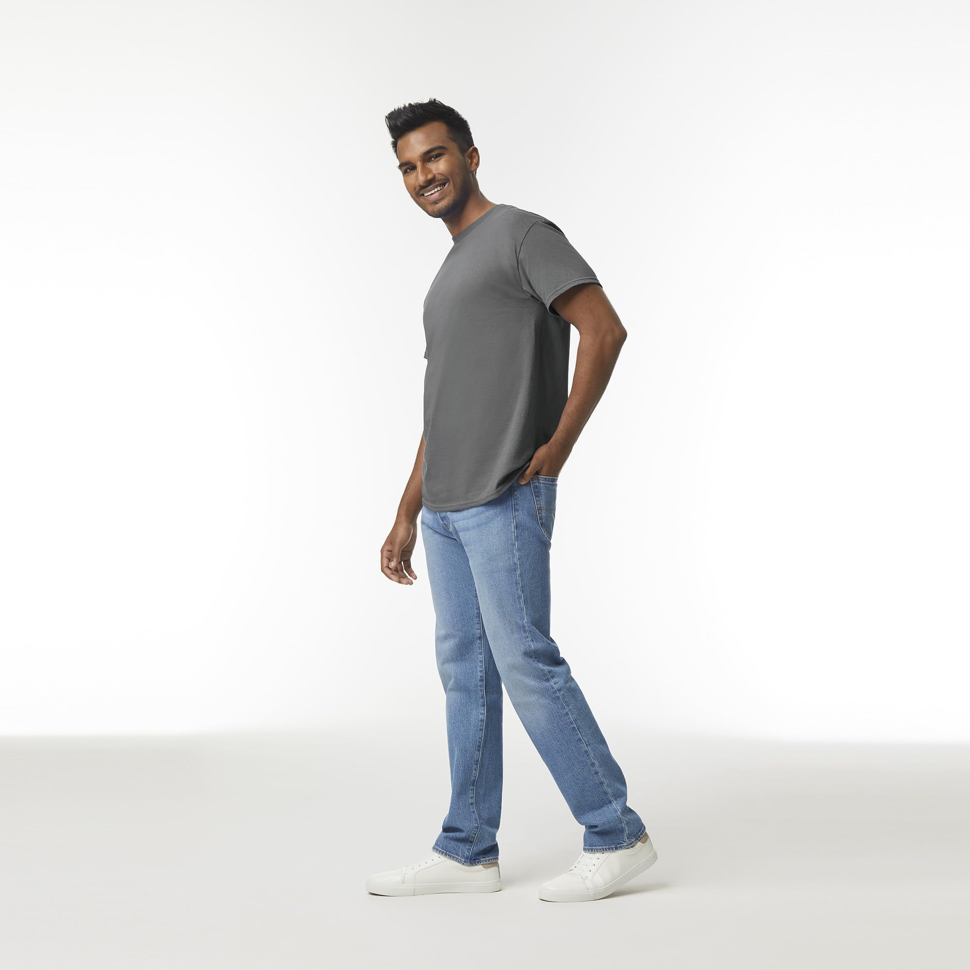 Gildan Men's Heavy Cotton T-Shirt, Style G5000, Multipack, Charcoal (10-Pack), X-Large