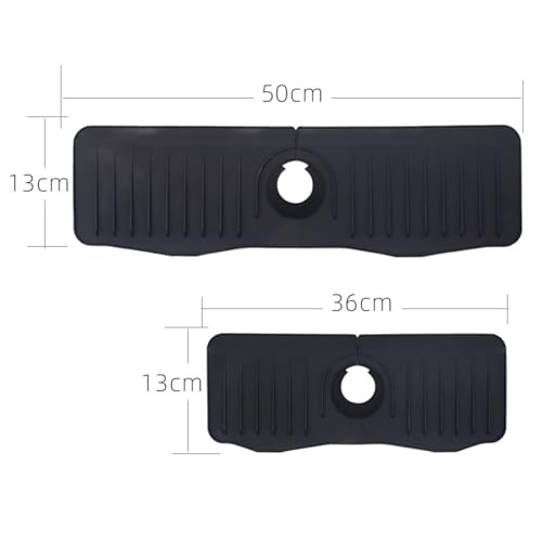 Self-draining Silicone Splash Guard Kitchen Sink Durable Faucet Drain Pad for Clean Black S