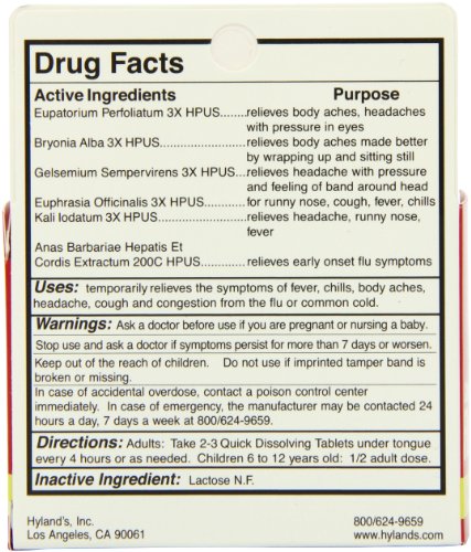 Cold and Flu Like Symptoms Medicine, Hyland's Complete Flu Care, Homeopathic Remedy, 120 tablets