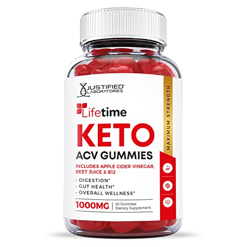 Justified Laboratories (10 Pack) Lifetime Keto ACV Boost Gummies 1000MG with Pomegranate Juice Beet Root B12 600 Gummys