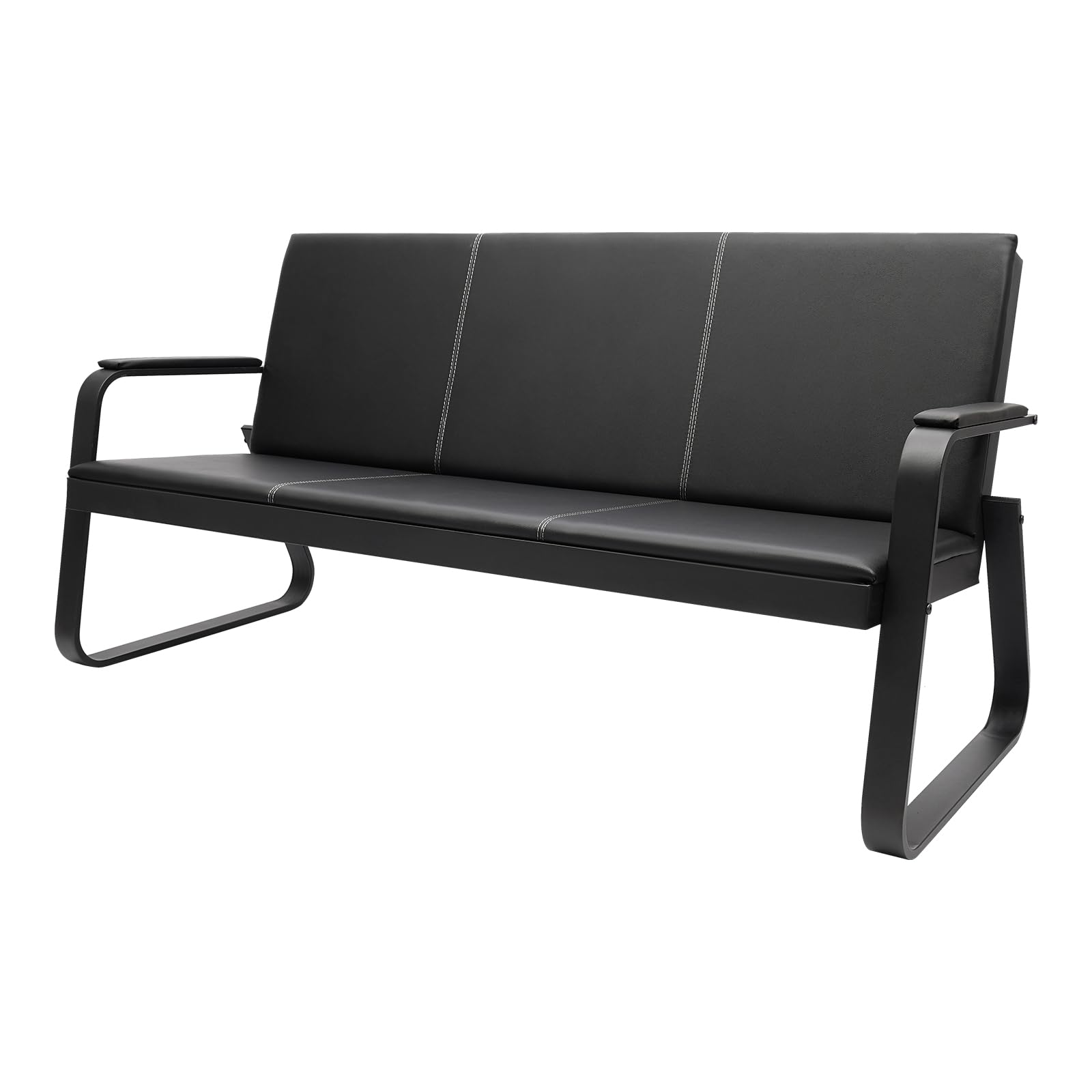 MIMODA Waiting Room Reception Bench, Lobby Reception Chairs with Armrest Office Guest Conference Chairs for Clinic Office Airport Barber Salon Bank, 3 Seat