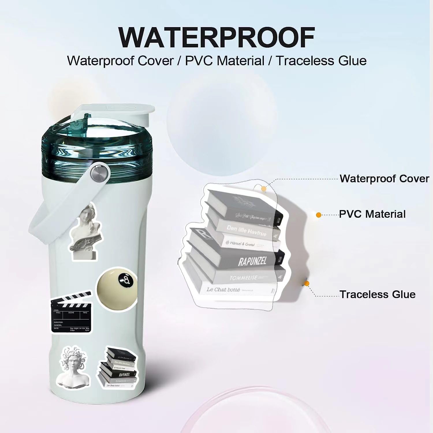 640PCS Aesthetic Stickers,VSCO Stickers Aesthetic for Water Bottles,Vinyl Waterproof Laptop Stickers,Skateboard Computer Phone Decals for Girls Teens