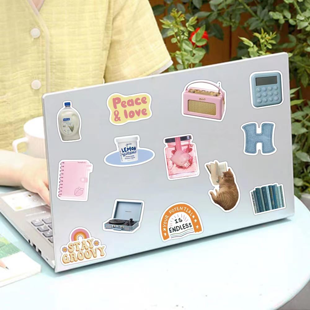 640PCS Aesthetic Stickers,VSCO Stickers Aesthetic for Water Bottles,Vinyl Waterproof Laptop Stickers,Skateboard Computer Phone Decals for Girls Teens