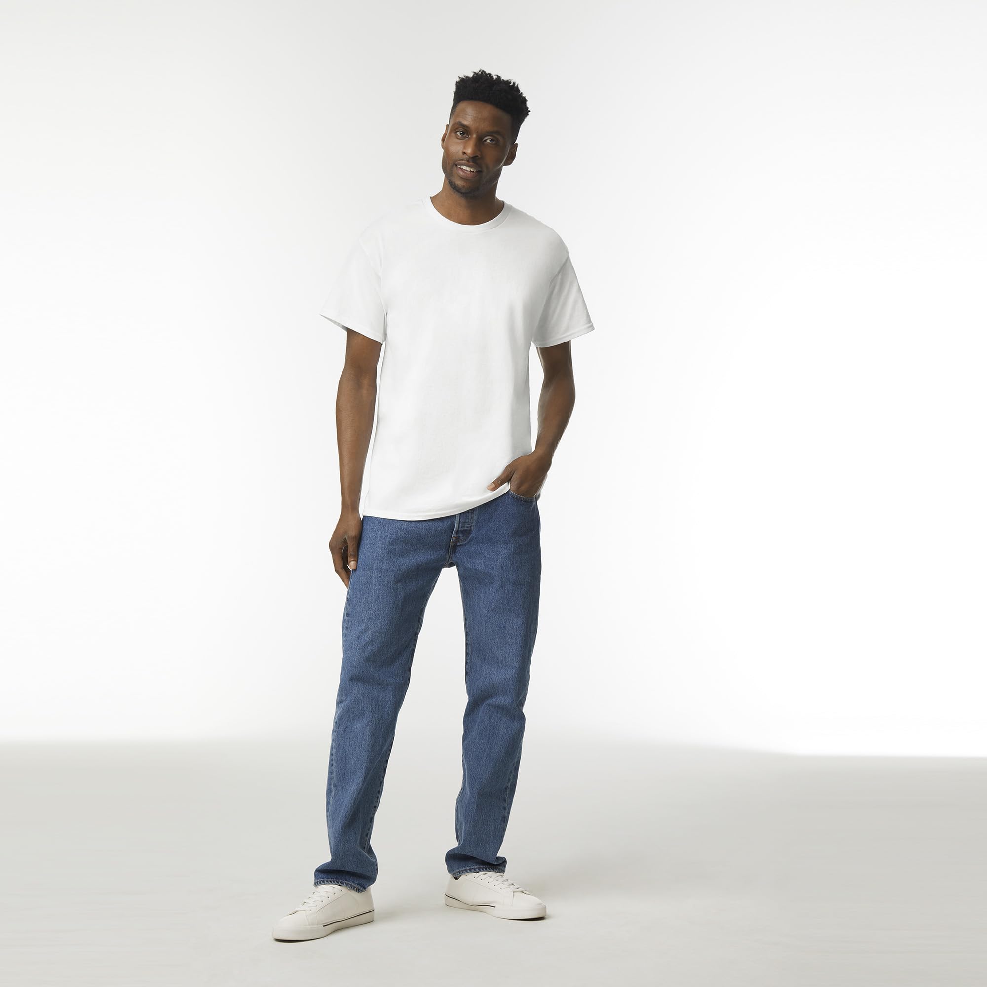 Gildan Adult Ultra Cotton T-Shirt, Style G2000, Multipack, White (2-Pack), X-Large
