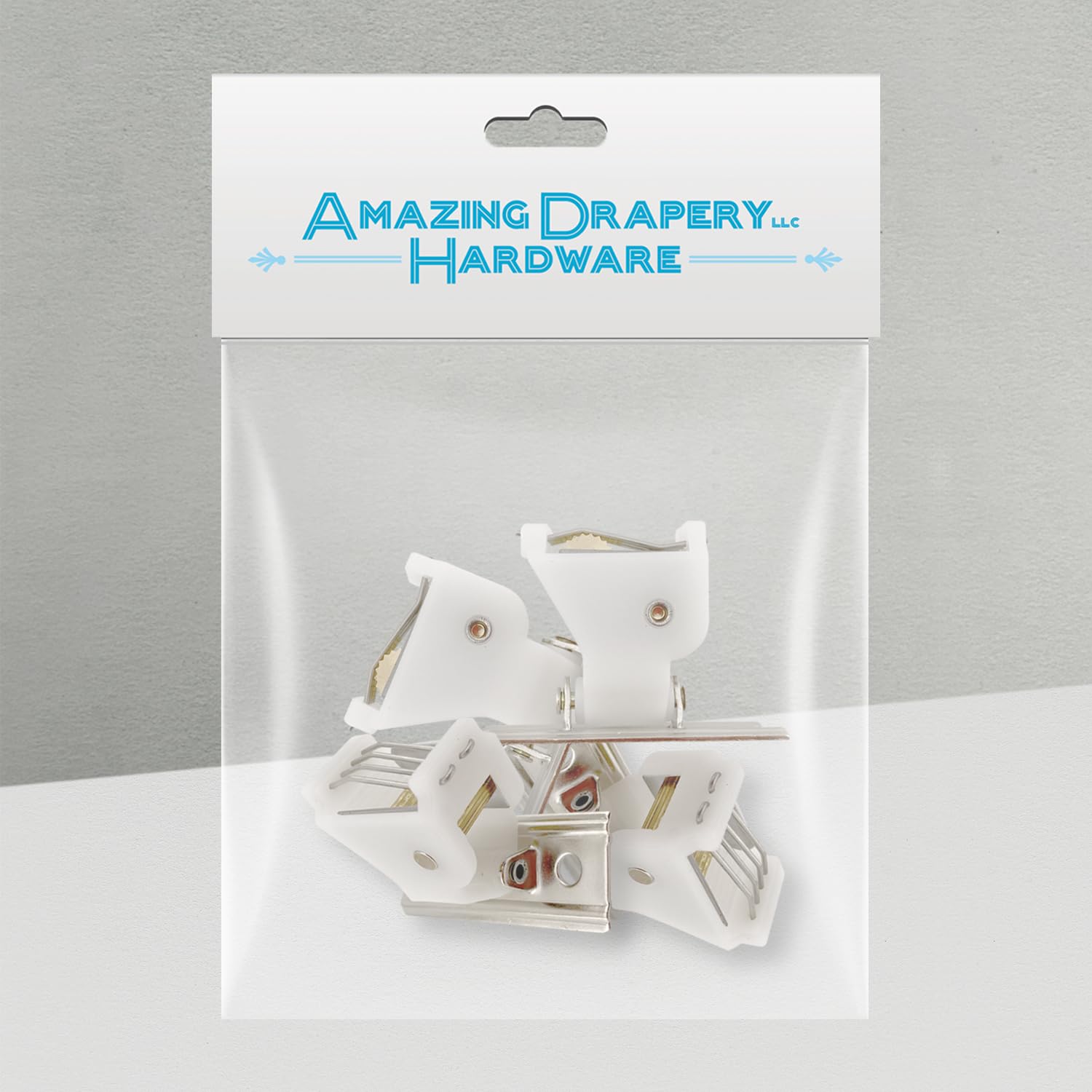 Amazing Drapery Hardware Large White Roman Shade Cord Lock with Dual Brass Wheels - Holds up to 5 Lift Cords, Suitable for Roman and Pleated Shades - 4-Pack