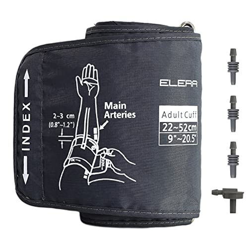 Extra Large Blood Pressure Cuff, ELERA 9โ-20.5โ Inches (22-52CM) XL Replacement Cuff for Big Arm, Compatible with Omron BP, Cuff Only