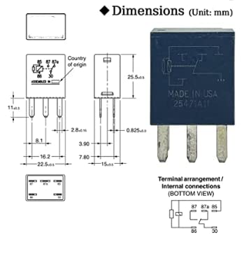 05269988AA Relay 05269988AA 21911C Multi-Purpose Automotive Relay, Accessory Power Supply 12VDC 10A Relay 5 core(4PCS)
