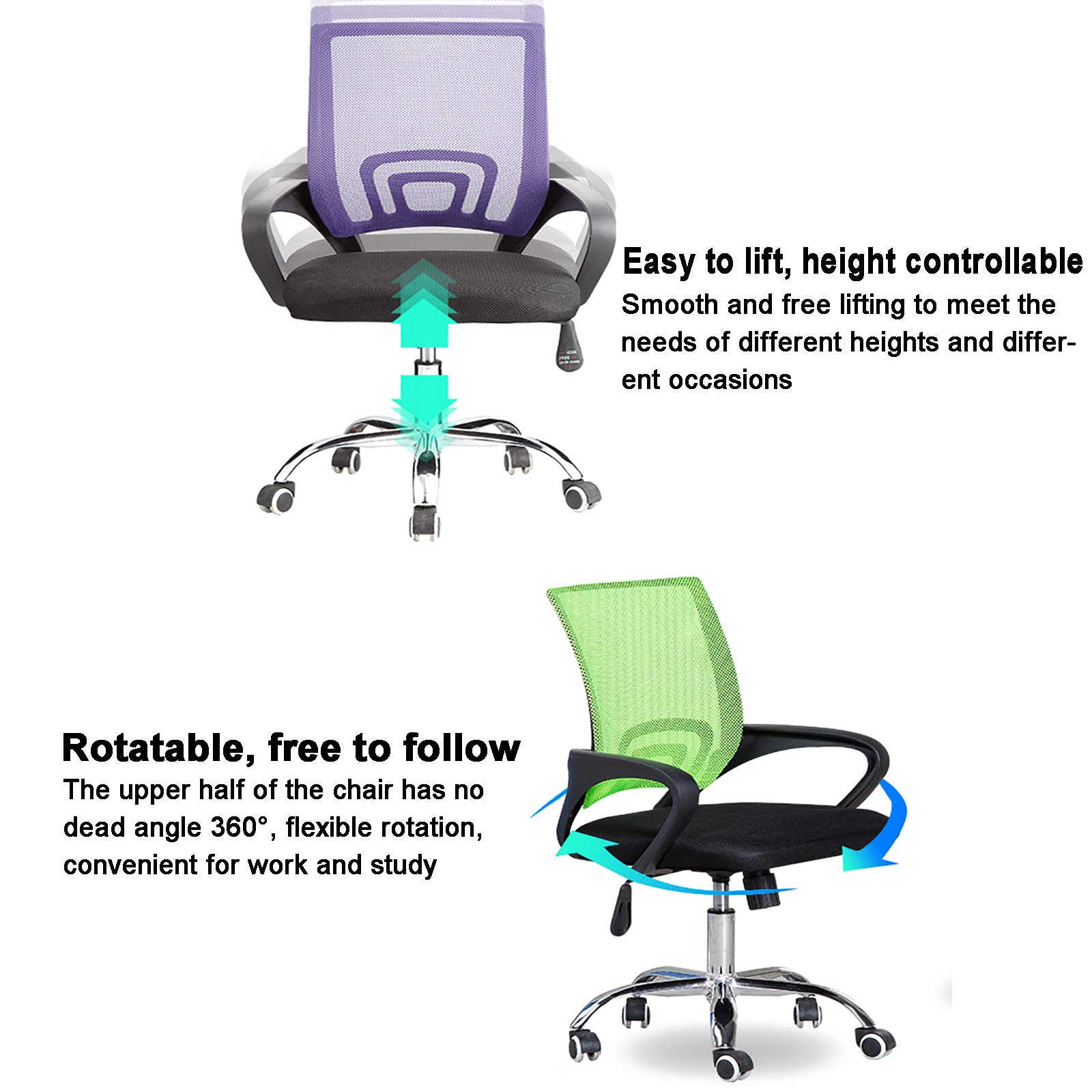 Office Chair Gaming Chair Computer Chair Mesh Ergonomic Computer Chair,Desk Chair Height Adjustable Executive Swivel Chair for Men Adults Conference,High Back Home Office Chair wit