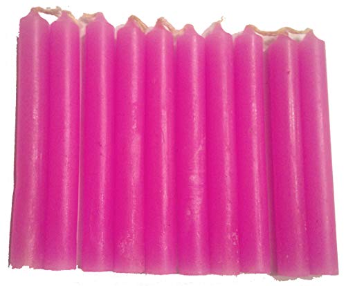 Pine Pentagram Pack of 20 Wicca Magic Ritual Small Mini Spell Chime Candles for Pagan and Witchcraft Altars (Pink)