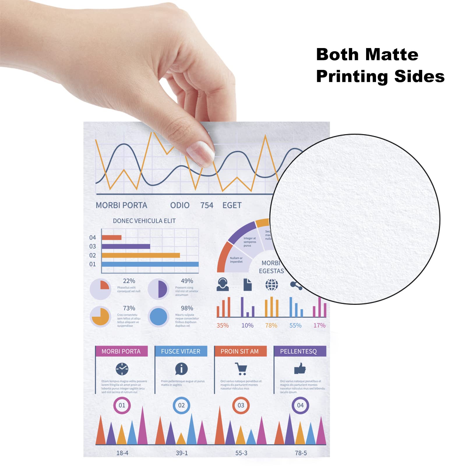 Uinkit 100 sheets Presentation Paper Matte 11x17 Double Sided 35 lb Photo 11 x 17 2 Sides Brochure Photos Picture Poster Playbill Flyer 6.5 Mil Double-Sided for laser and Inkjet Printers