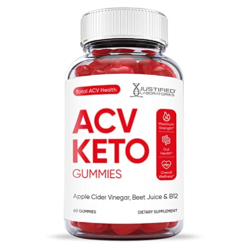 Justified Laboratories (2 Pack) Total ACV Heath Keto Gummies 1000MG with Pomegranate Juice Beet Root B12 120 Ketos Gummys