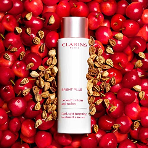Clarins Bright Plus Treatment Essence | Visibly Brightens and Targets Dark Spots | Promotes Dewy, Even Skin Tone | Hydrates and Mattifies | 98% Natural Ingredients | Acerola Extract, Rich In Vitamin C