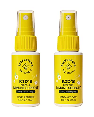Beekeeper's Naturals Propolis Throat Spray for Kids - 95% Bee Propolis Extract - Natural Immune Support & Sore Throat Relief - Has Antioxidants & Gluten-Free, 1.06 oz (Pack of 2)