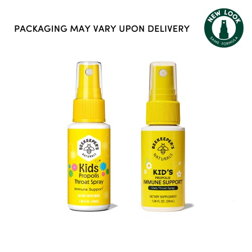 Beekeeper's Naturals Propolis Throat Spray for Kids - 95% Bee Propolis Extract - Natural Immune Support & Sore Throat Relief - Has Antioxidants & Gluten-Free, 1.06 oz (Pack of 2)