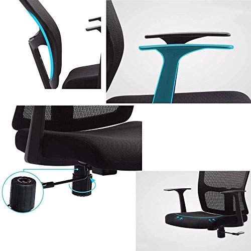 KXDTZ Desk Task Computer Chair Fabric Low Back Office Chair with Adjustable Height, for Reception Dinning Conference Room