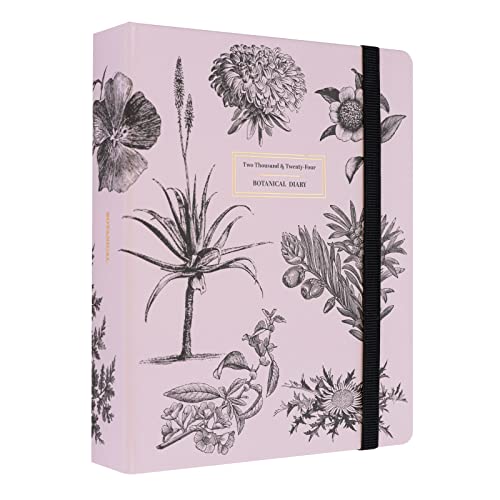 Kokonote Botanical Diary 2024 | 17 Months Diary Week To View | August 2023 - December 2024 | Mid Year Diary 2023-2024 With Stickers | Cute Stationery | Stationery Gifts