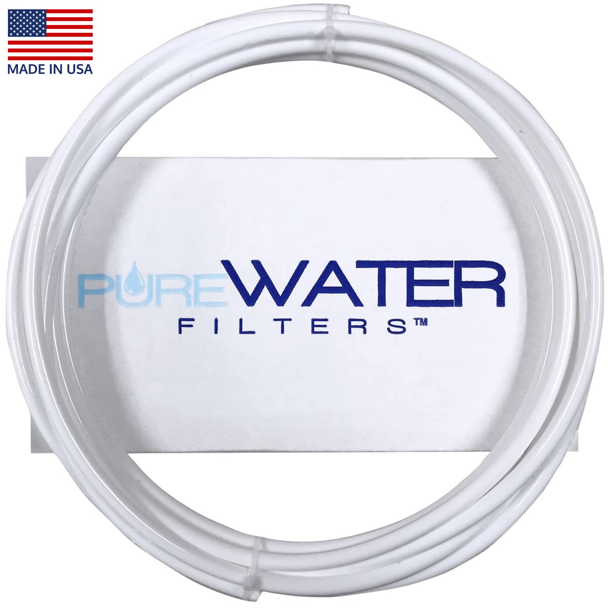 PureWater Filters 1/4" Water Line Tubing - 5' Feet Long, Compatible with Plumbable Single-Serve Brewer Hookups, Refrigerators, & Ice Makers - White