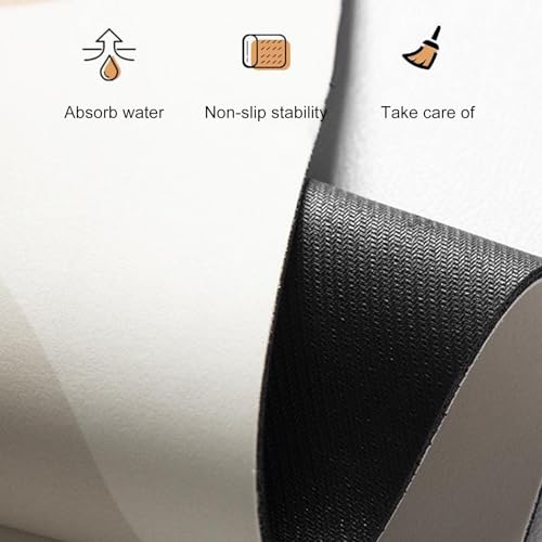 Libcflcc Water-absorbing Mat with No Water Seepage Quick-drying for Pet Bowls Kitchen Sink Splash Guard Non-slip Absorbent Faucets Universal Size Wipeable Black S