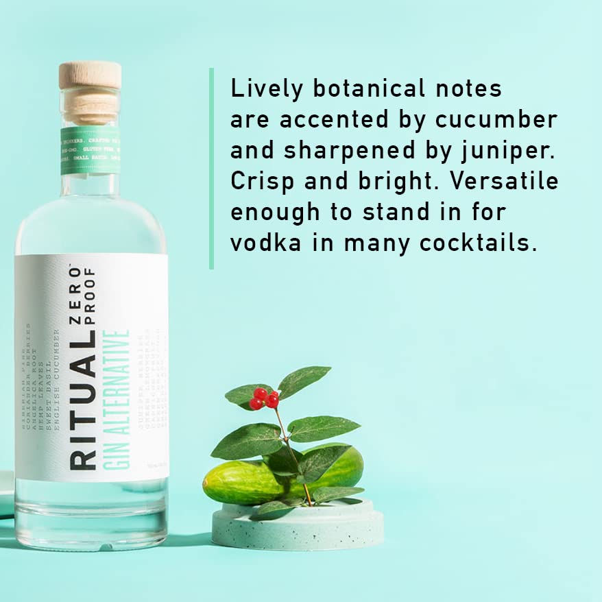 RITUAL ZERO PROOF Gin Alternative | Award-Winning Non-Alcoholic Spirit | 25.4 Fl Oz (750ml) | Zero Calories | Sustainably Made in USA | Make Delicious Alcohol Free Cocktails
