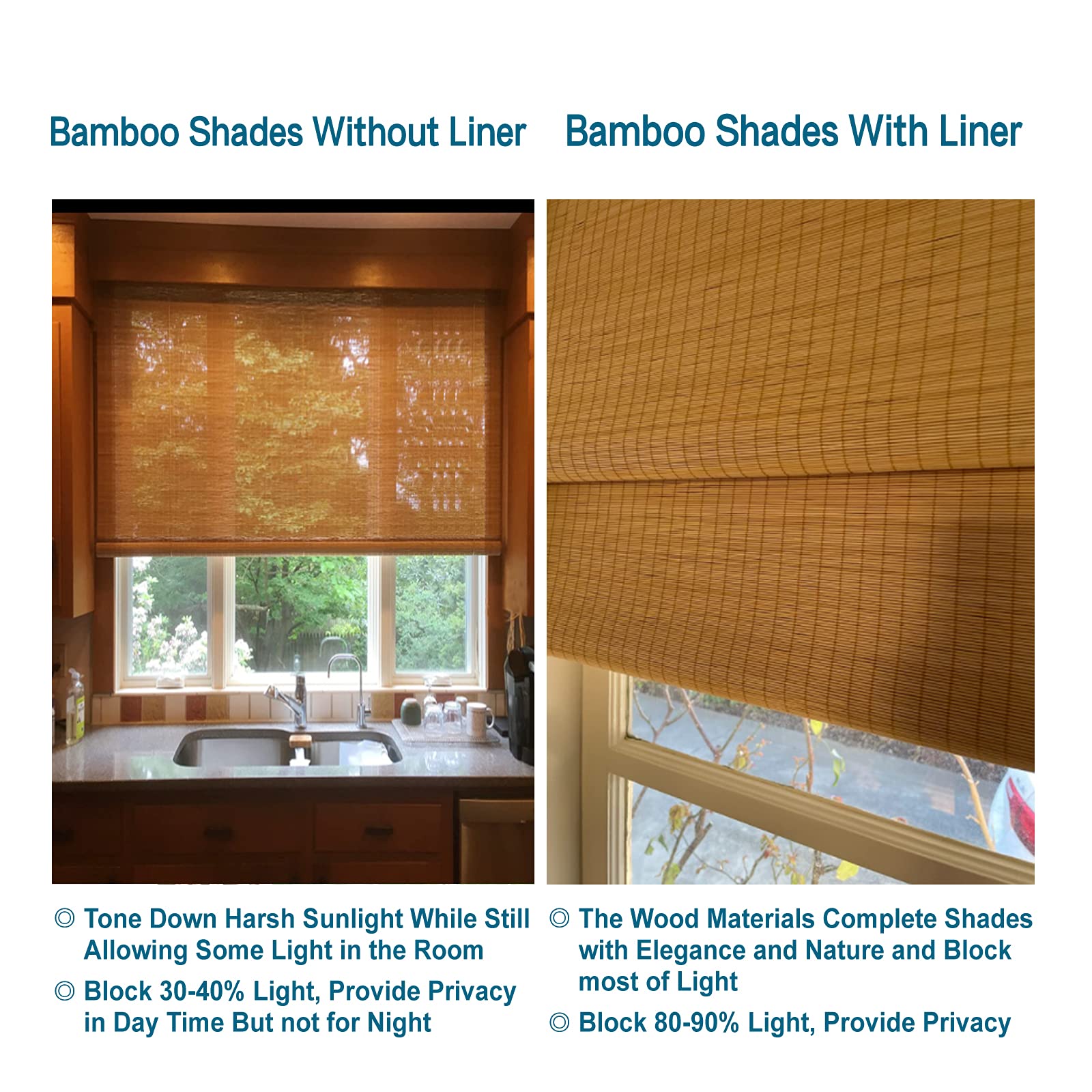 Cordless Nature Window Shades Blinds, 100% Linen Roman Shades, Pattern 10