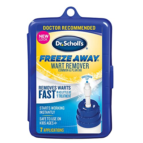 Dr. Scholl's FreezeAway Wart Remover Dual Action, 8 Applications/Freeze Therapy + Powerful Fast Acting Salicylic Liquid to Remove Common and Plantar Warts, 0.33 Fl Oz, 1 Count
