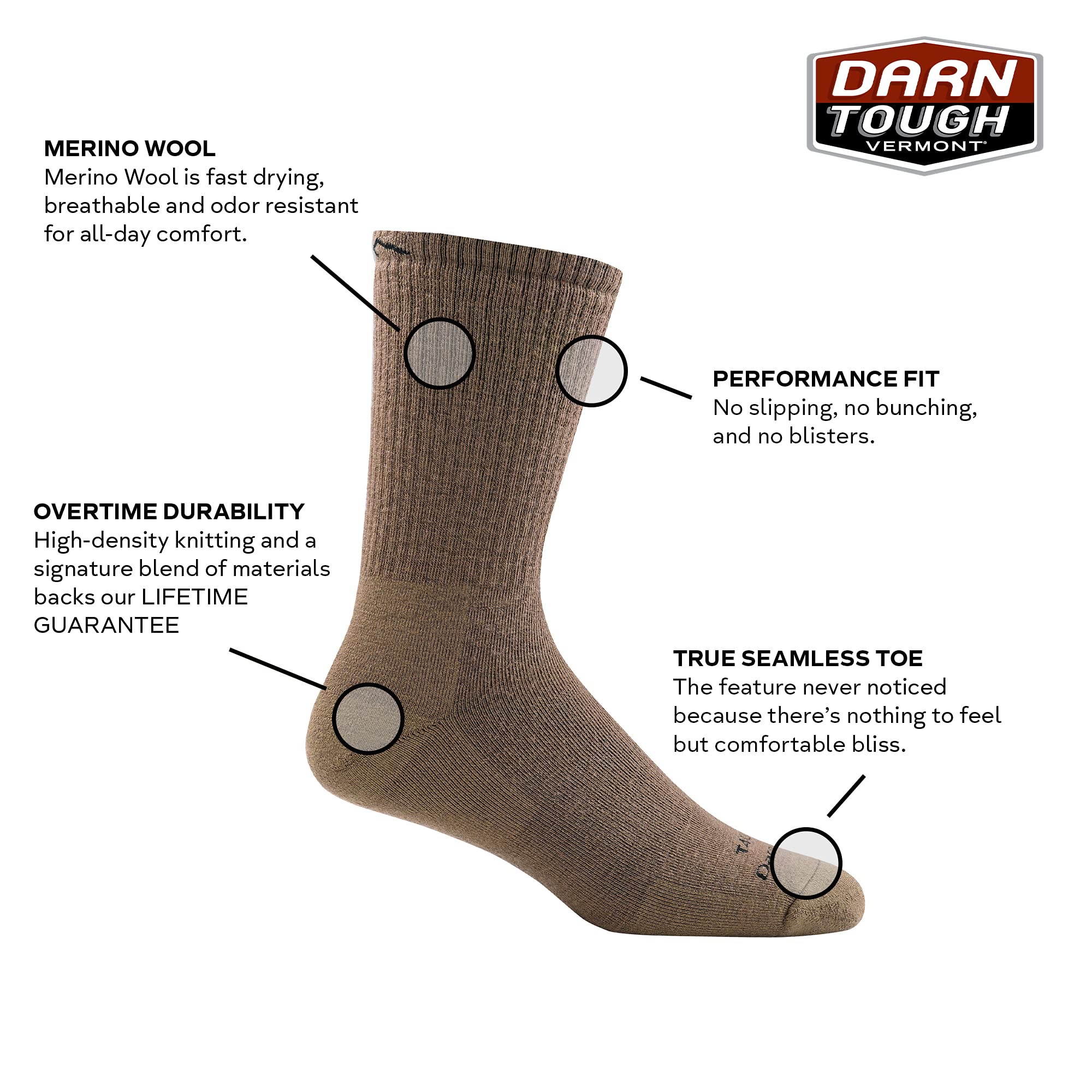 Darn Tough Tactical Boot Extra Cushion Socks (T4033) Unisex – (Foliage Green, Medium)