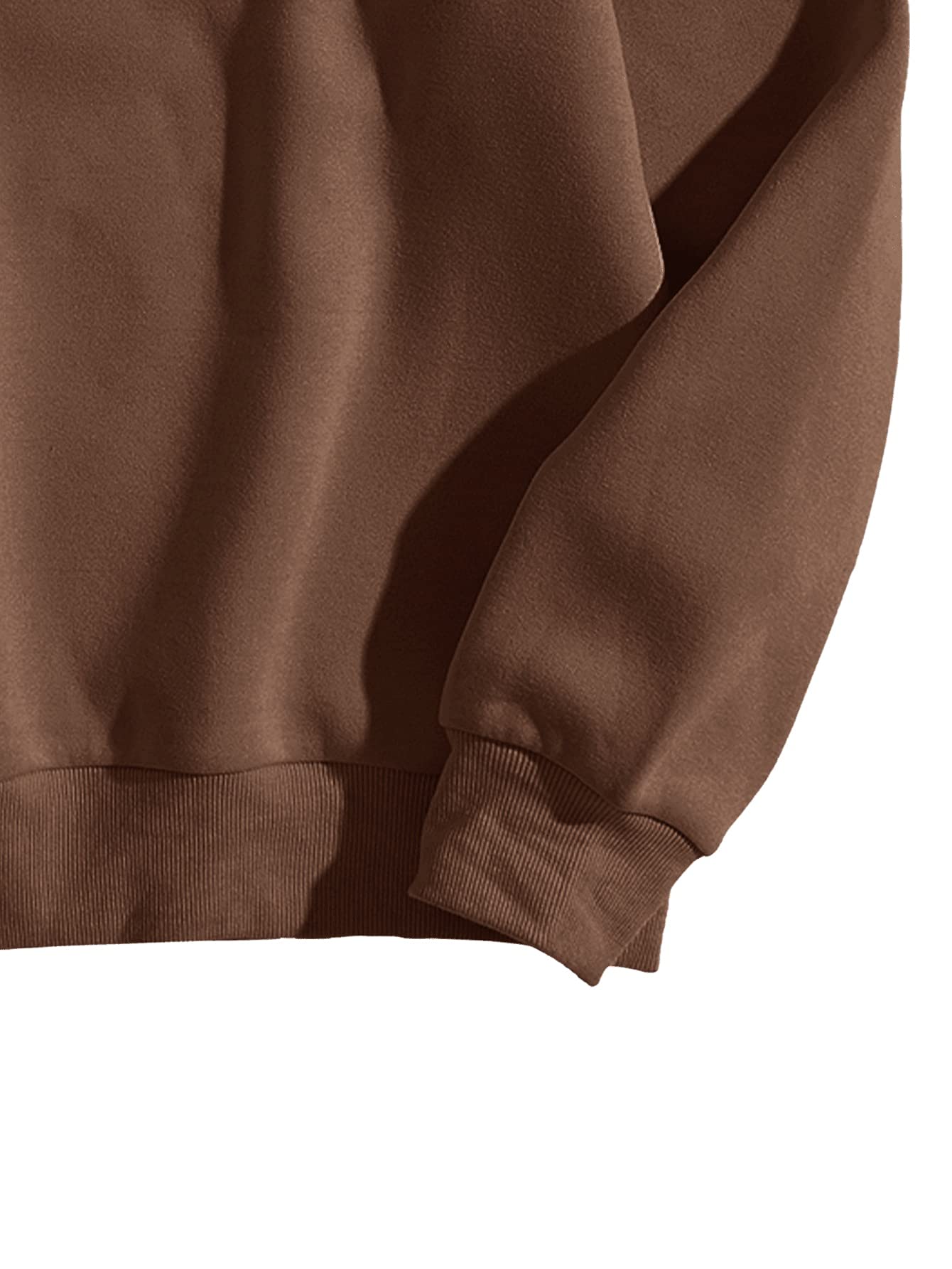 Verdusa Women's Oversized Crew Neck Long Sleeve Drop Shoulder Pullover Sweatshirt Top Coffee M
