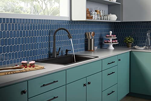 KOHLER R22867-SD-BL Maxton Pull-Down Kitchen Faucet with Soap Dispenser, Pull Down Sprayer, Matte Black