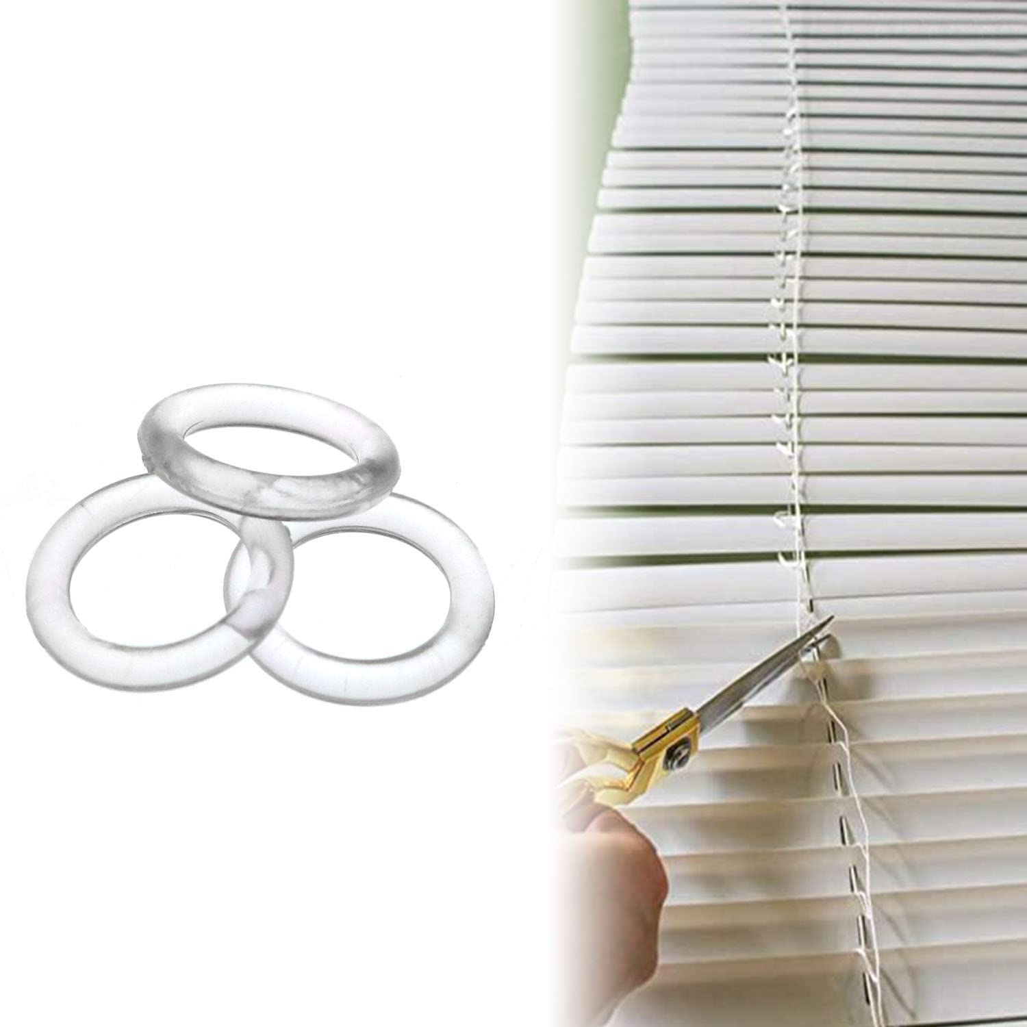 Cafe Curtain Ring ZZLZX 100PCS Clear Plastic Rings, O-Rings for Roman Shades, Roman Blind Curtain Rings