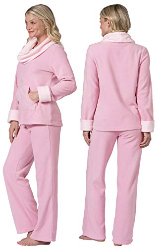 PajamaGram Women's Pajamas Super Soft - Fleece Pajamas Women, Pink, S, 4-6