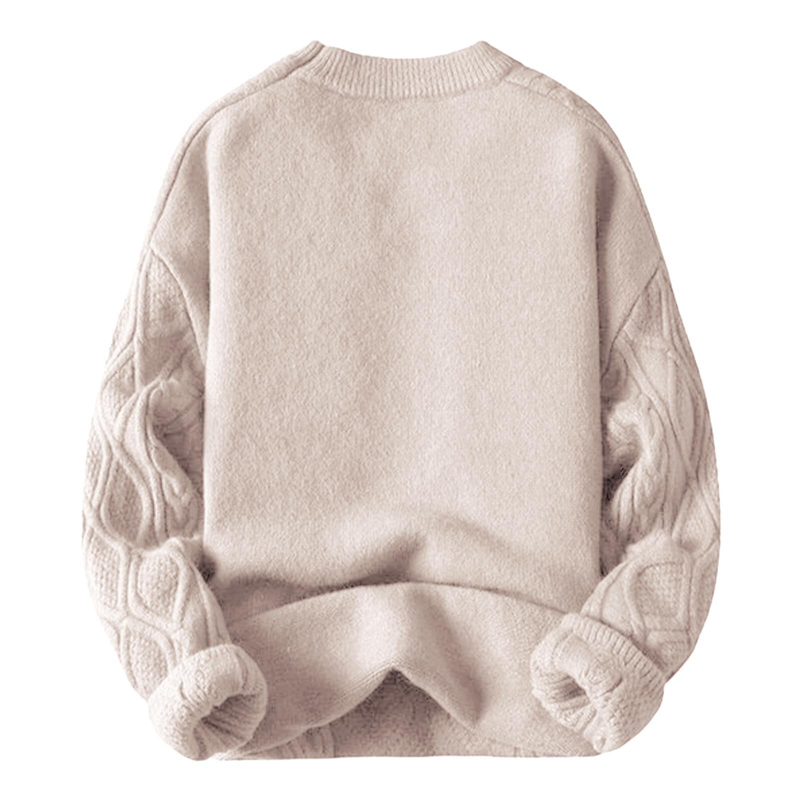 Aelfric Eden Oversized Sweater 90s Vintage Cable Knit Long Sleeve Women Woven Heavy Crewneck Pullover Beige S