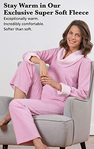 PajamaGram Women's Pajamas Super Soft - Fleece Pajamas Women, Pink, S, 4-6