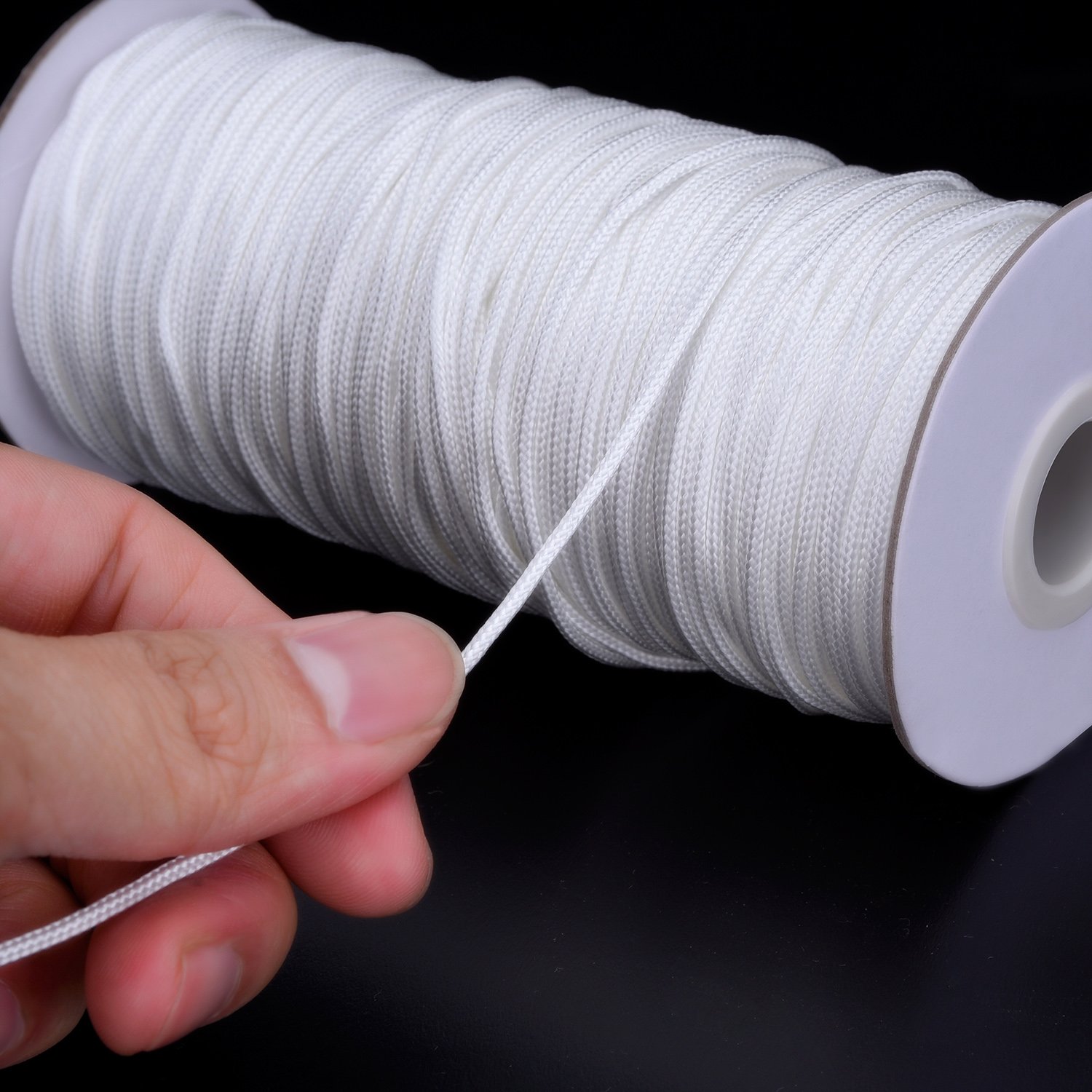 Outus 109 Yards/Roll White Braided Lift Shade Cord for Aluminum Blind Shade, Gardening Plant and Crafts(1.8 mm)