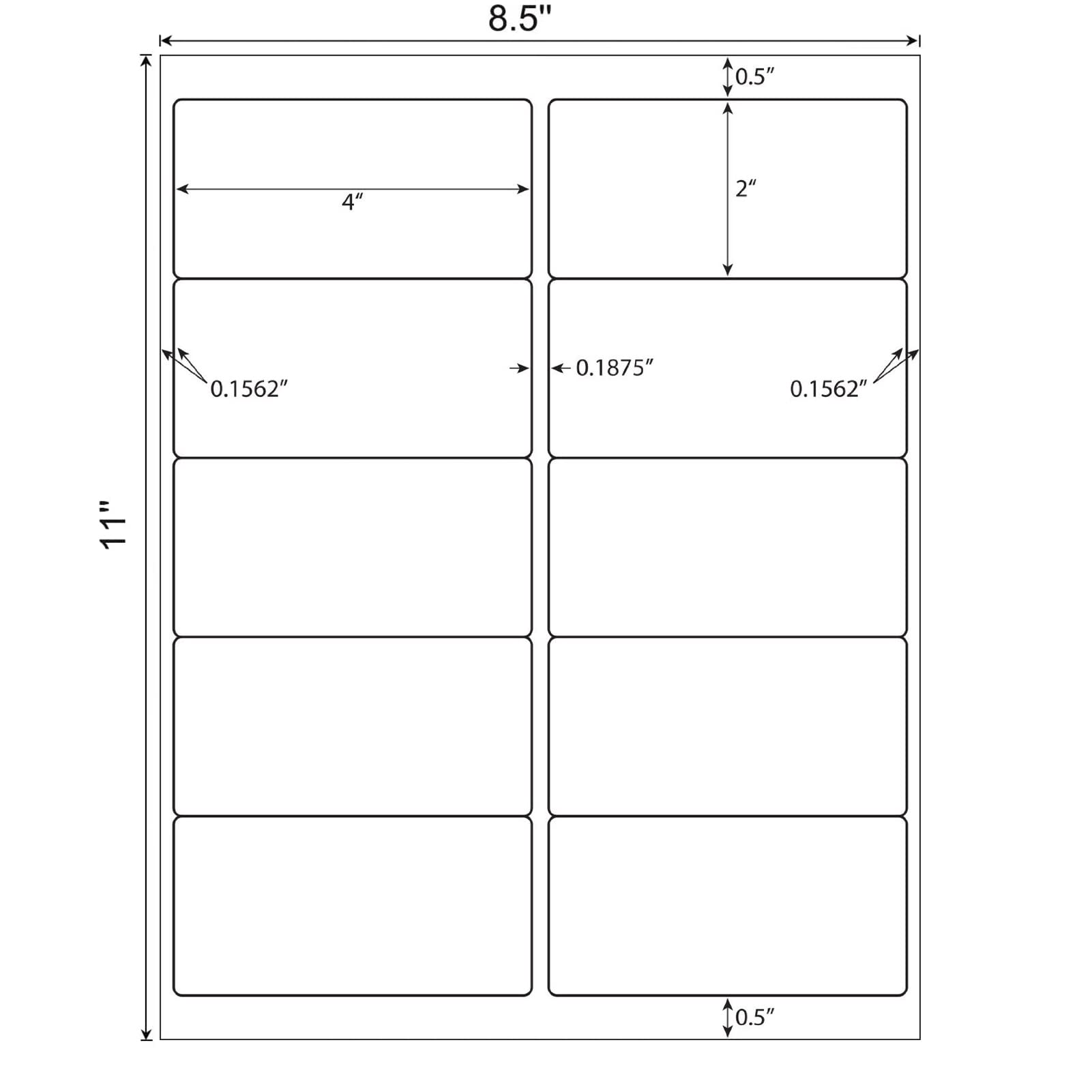 MPRT 2" x 4" Shipping Address Labels 1000 Label Stickers Paper for Laser & Inkjet Printer 10 per Page Printable Mailing Labels - Matte, 100 Sheets