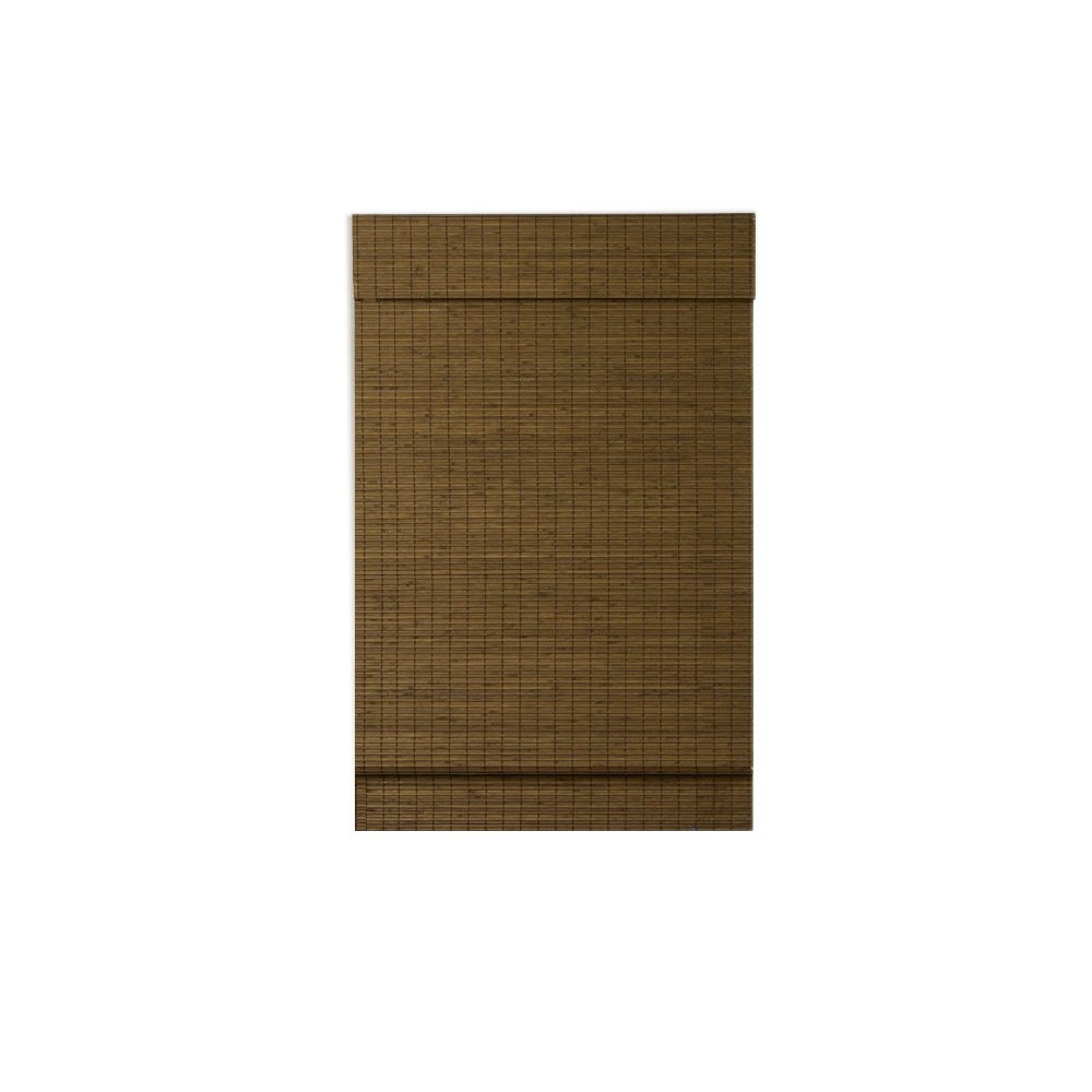Radiance, Cordless Window Shades for a Standard Size Window Width, Maple, Cape Cod Flatweave Bamboo Roman Shade with Valance, 23 Inch Width x 64 Inch Length (2216200E)