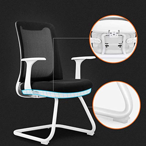 MayNuo Office Chair Gaming Chair Computer Chair Conference Chair Office Chair Meeting Room Training Chair Arched Computer Mesh Chair Executive Reception Chair with Sled Base/Argento
