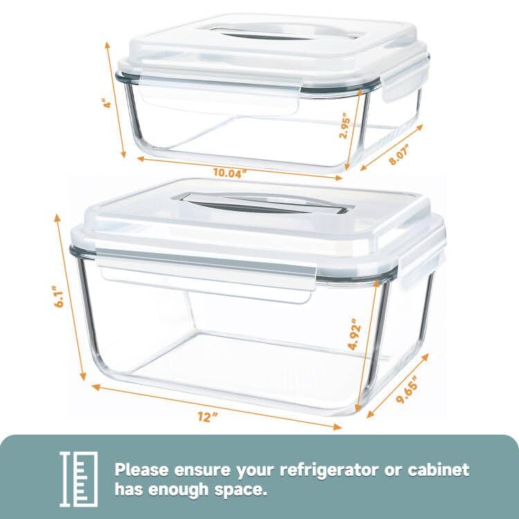 KOMUEE 9 Packs Glass Meal Prep Containers 1&2&3 Compartments,Glass Food Storage Containers with Airtight Lids,Glass Lunch Containers,Glass Bento Boxes,BPA Free,Gray
