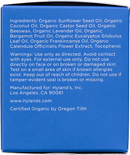Hyland's Naturals Baby Organic Calming Balm, Soothe & Relax, With Organic Lavender, Eucalyptus, & Bergamot Fruit Oil, Safe & Gentle, Dermatologist Tested, 1.76 oz.