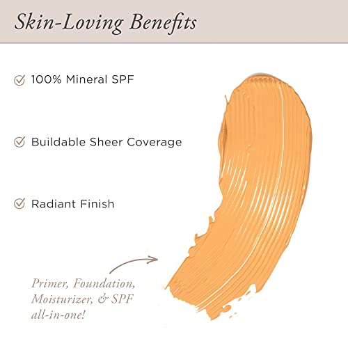 PÜR 4-in-1 Tinted Moisturizer With SPF 20 - Hydrating Face Moisturizer, Primer, & Foundation With Shea Butter, Aloe Vera & Vitamin B3 - Vegan Friendly - Free of Paraben, Gluten & BPA - Warm Nude