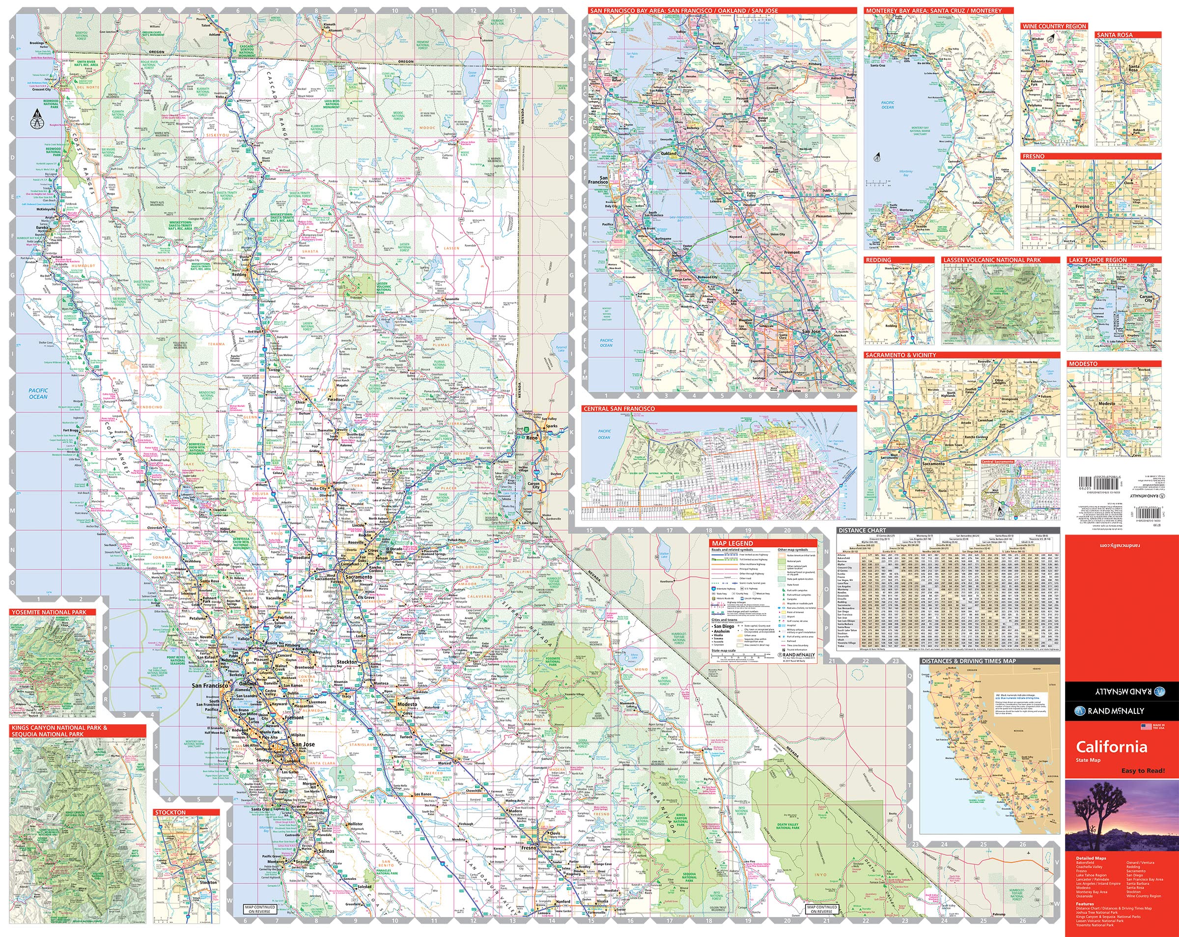 Rand McNally Easy to Read: California State Map