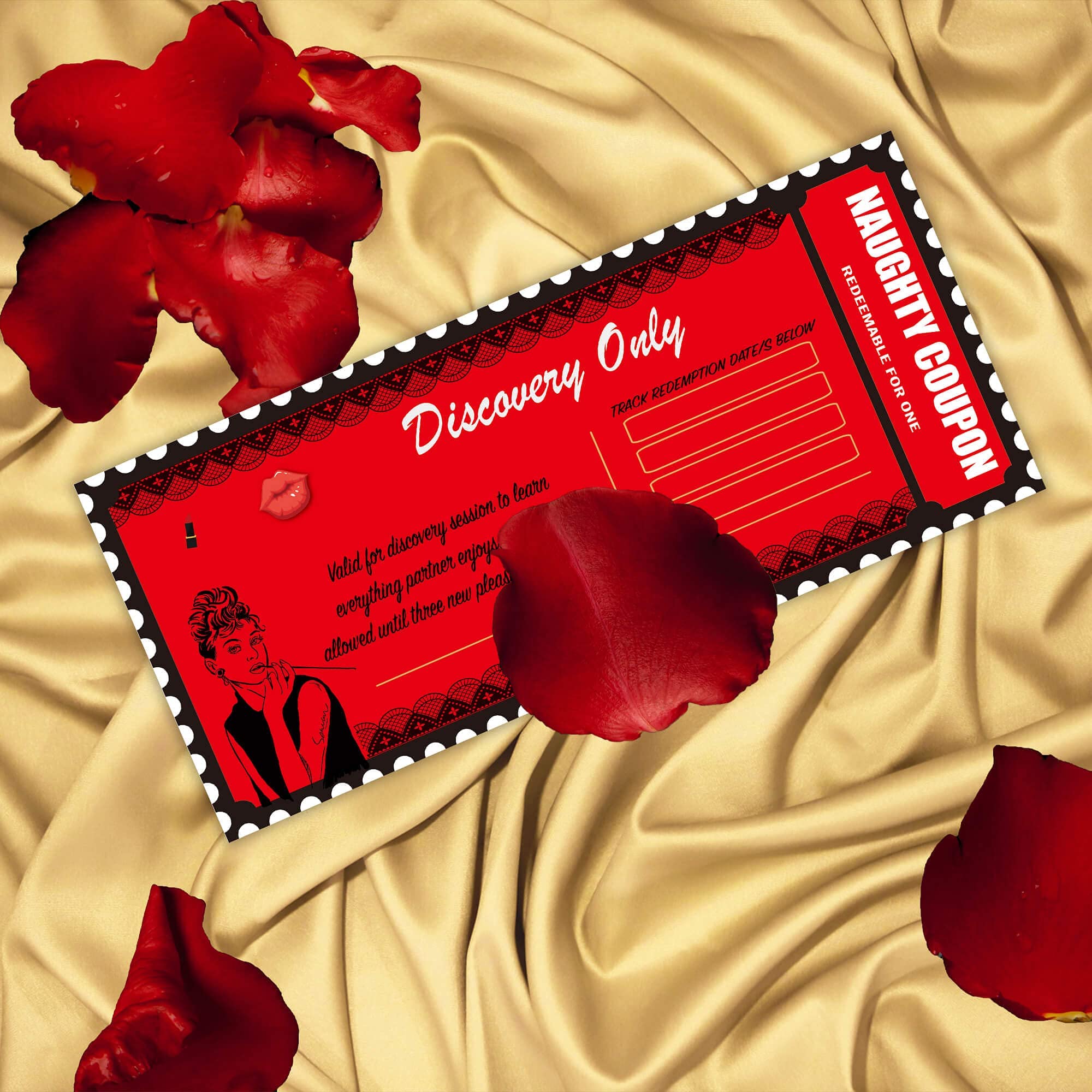 Juccybe Love Naughty Coupons, 20 Pack, Red Lip, Unisex-Adults, Multicolor, Occasions like Valentine's Day, Wedding, Christmas