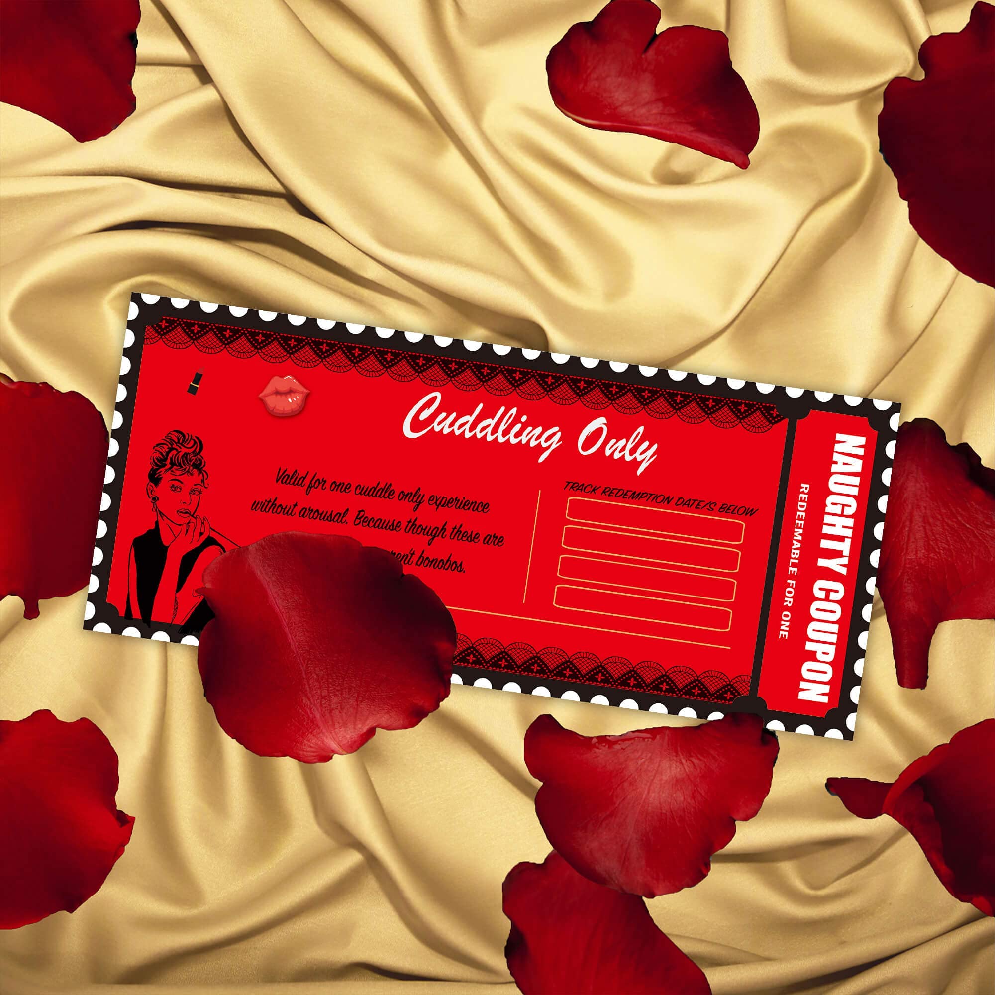 Juccybe Love Naughty Coupons, 20 Pack, Red Lip, Unisex-Adults, Multicolor, Occasions like Valentine's Day, Wedding, Christmas