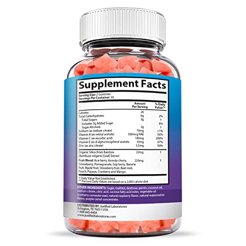 Keto Blast Max Gummies Collagen Booster Contains Organic Silica Bamboo Acai Berry with Pomegranate Juice 60 Gummys