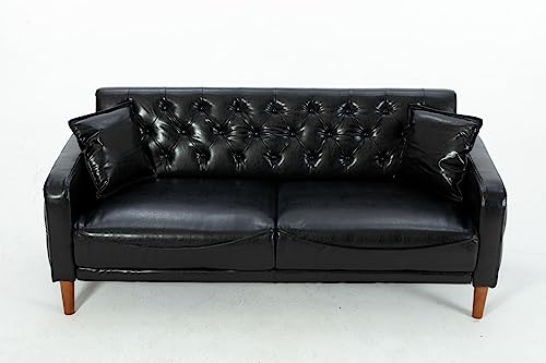 Black PU Waiting Room Chairs Sofa Conference Room Chairs, Office Reception Chairs Waiting Room Bench Guest Chairs, Office Guest Chairs Side Reception Chairs Sofa for Breakroom/Lobby/Events/Church
