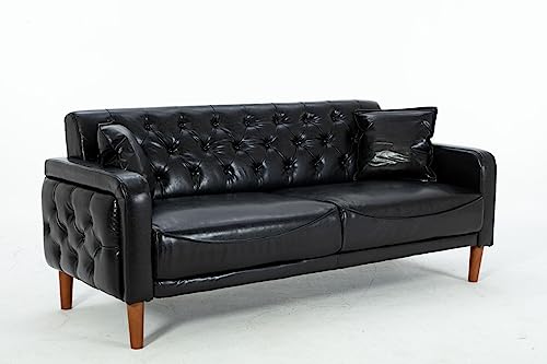Black PU Waiting Room Chairs Sofa Conference Room Chairs, Office Reception Chairs Waiting Room Bench Guest Chairs, Office Guest Chairs Side Reception Chairs Sofa for Breakroom/Lobby/Events/Church