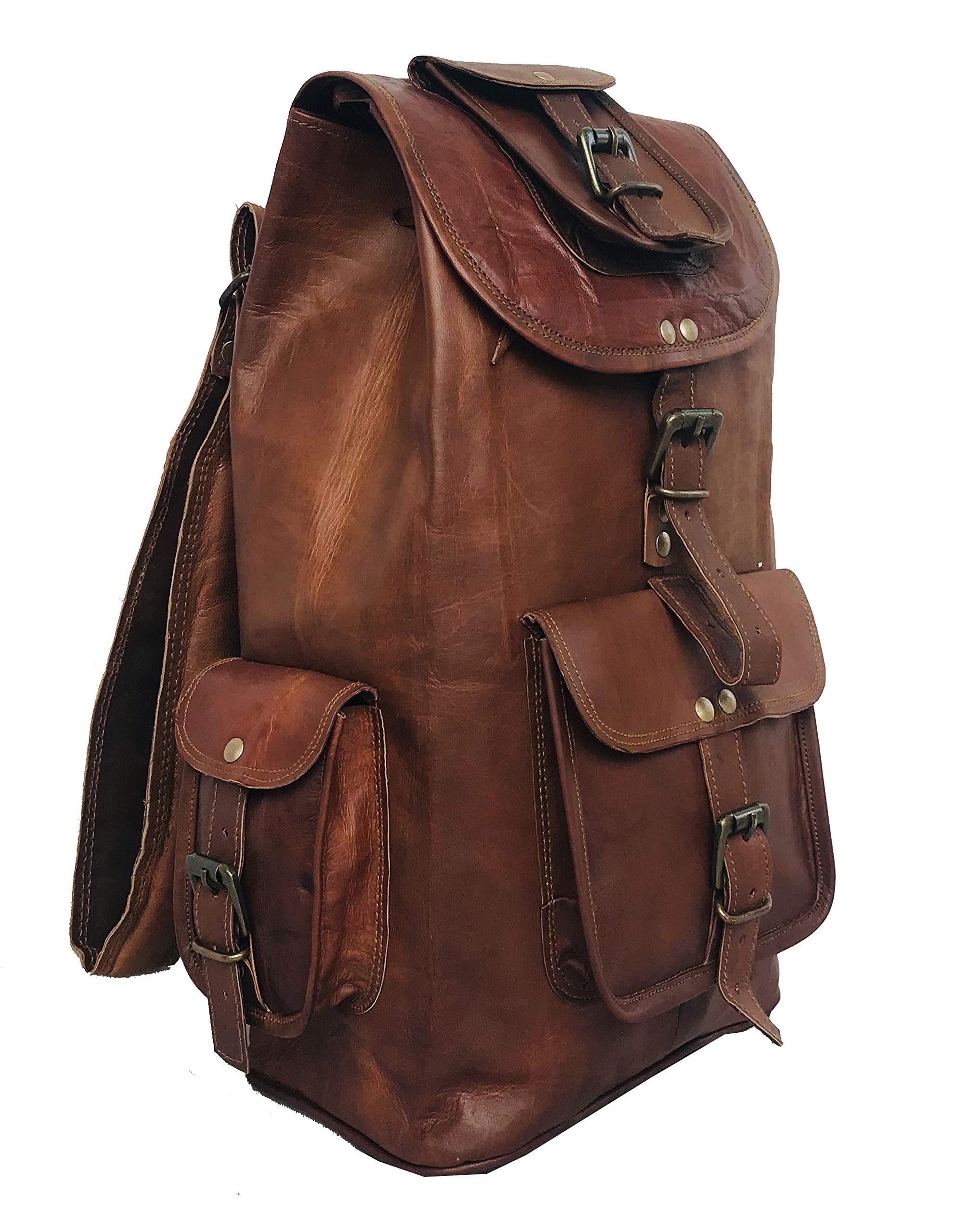 cuero 22" Leather Backpack Travel rucksack knapsack daypack Bag for men women