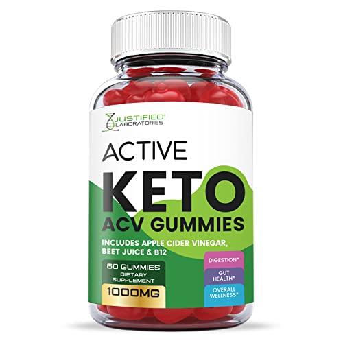 Justified Laboratories (10 Pack) Active Keto ACV Gummies 1000MG with Pomegranate Juice Beet Root B12 300 Gummys