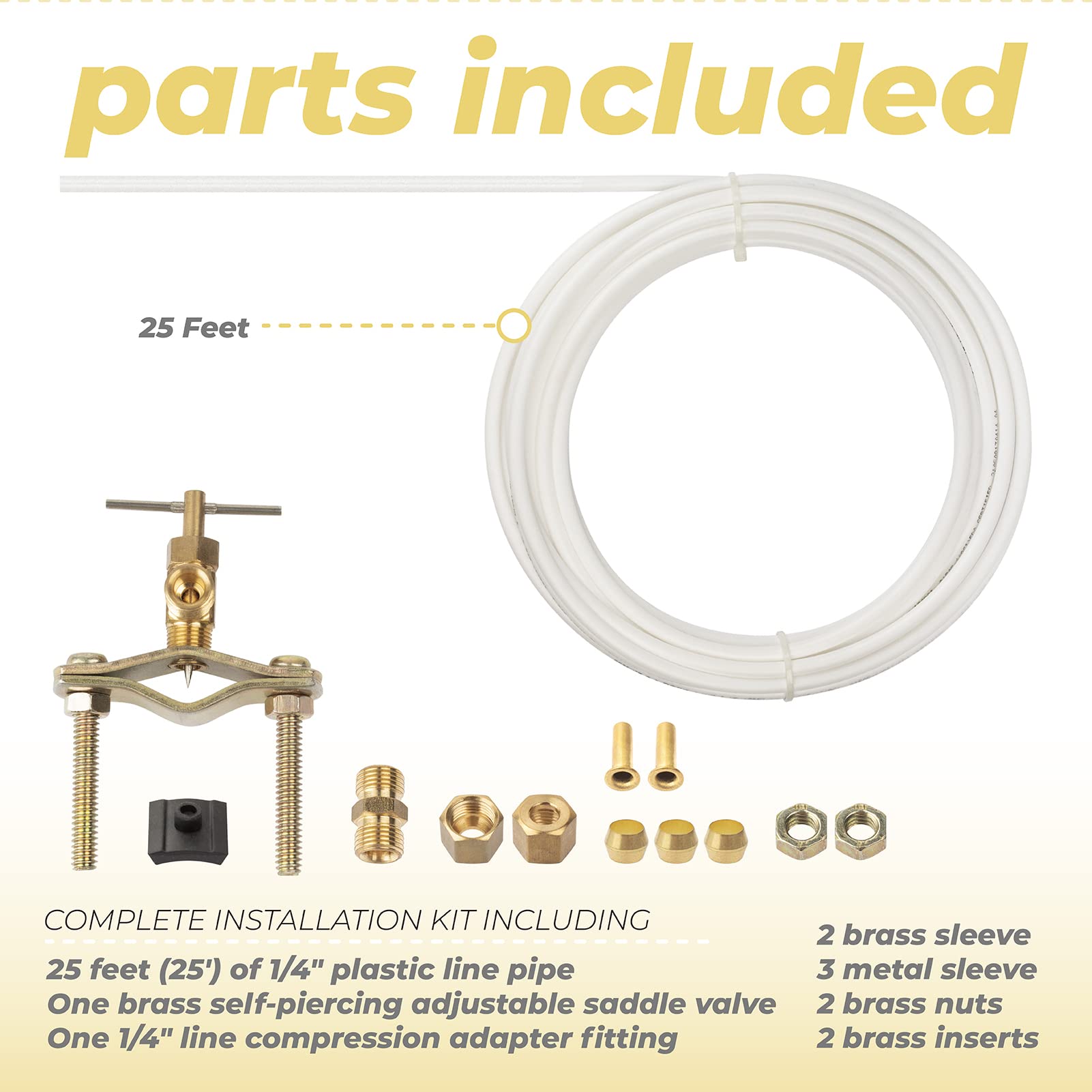 MAYITOP 1/4" O.D Poly Tubing Water Line Kit for Refrigerators, Ice Makers, Humidifiers, and Inline Water Filters