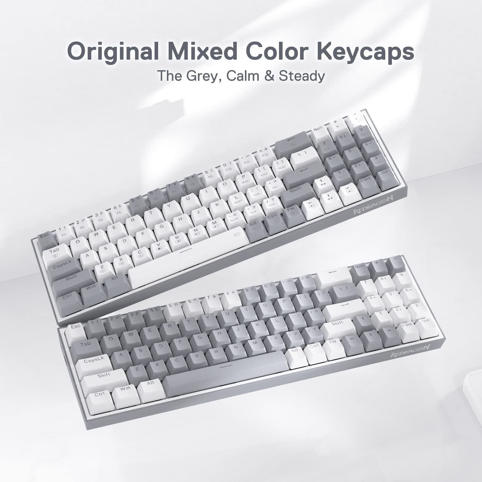 Redragon K628 Pollux 75% Wired RGB Gaming Keyboard, 78 Keys Compact Mechanical Keyboard w/100% Hot-Swap Socket, Free-Mod Plate Mounted PCB & Dedicated Arrow Keys, Quiet Red Switch