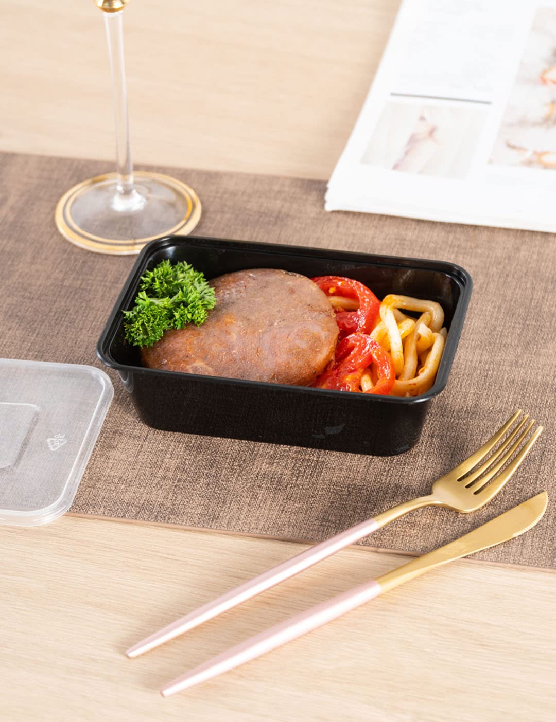 Hemind Meal Prep Container 24 oz[50 Pack ] Disposable Food Containers with Lids to go Containers for Food, Freezer & Microwave Safe BPA Free